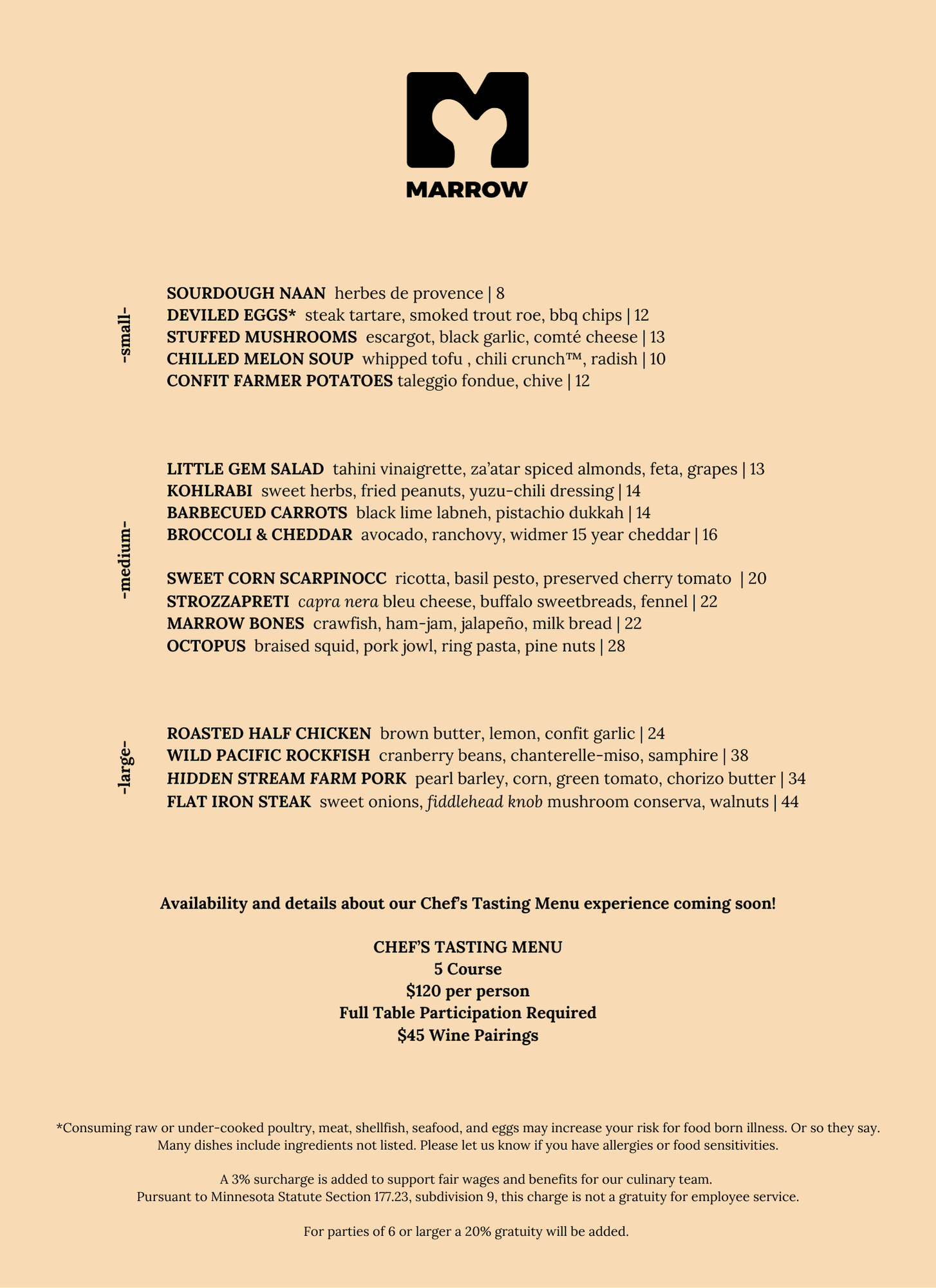 Menu 1 — MARROW