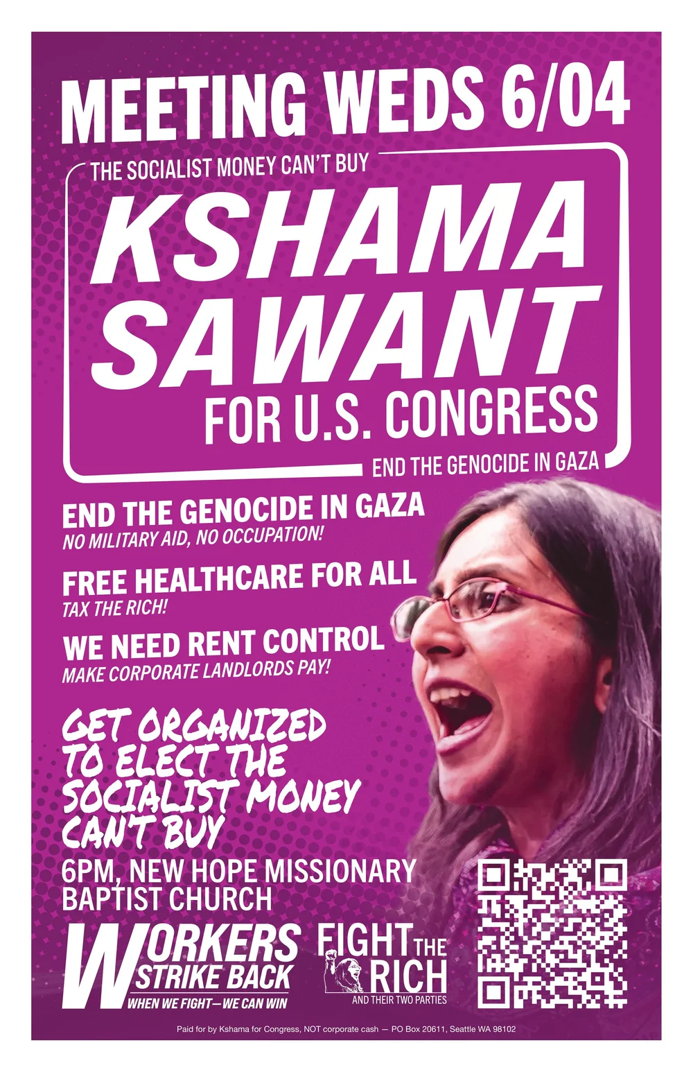 Kshama Sawant for U.S. Congress — End the Genocide in Gaza — Workers ...