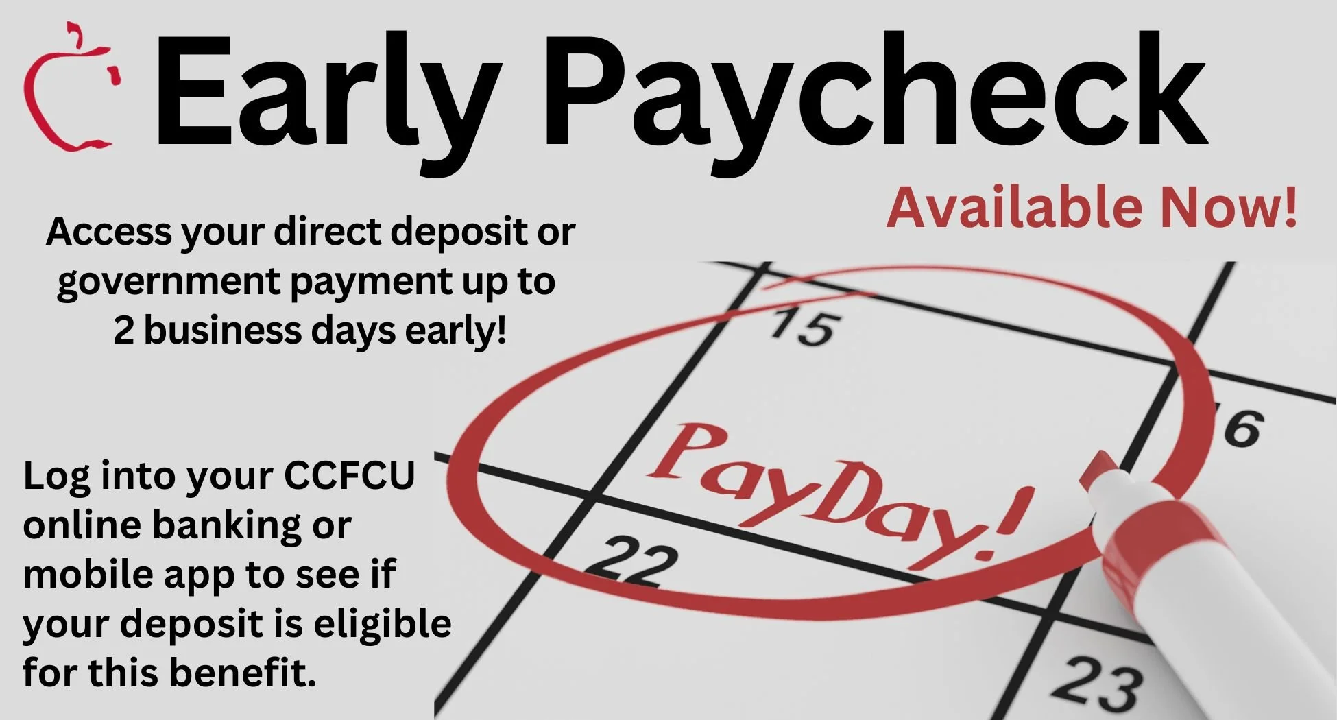 Early Paycheck | Cumberland County Federal Credit Union