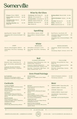 Menu — Somerville