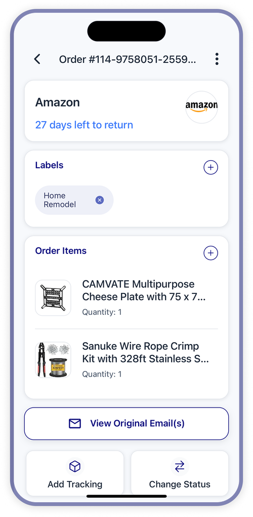 Orderly - Every order & return tracked automatically