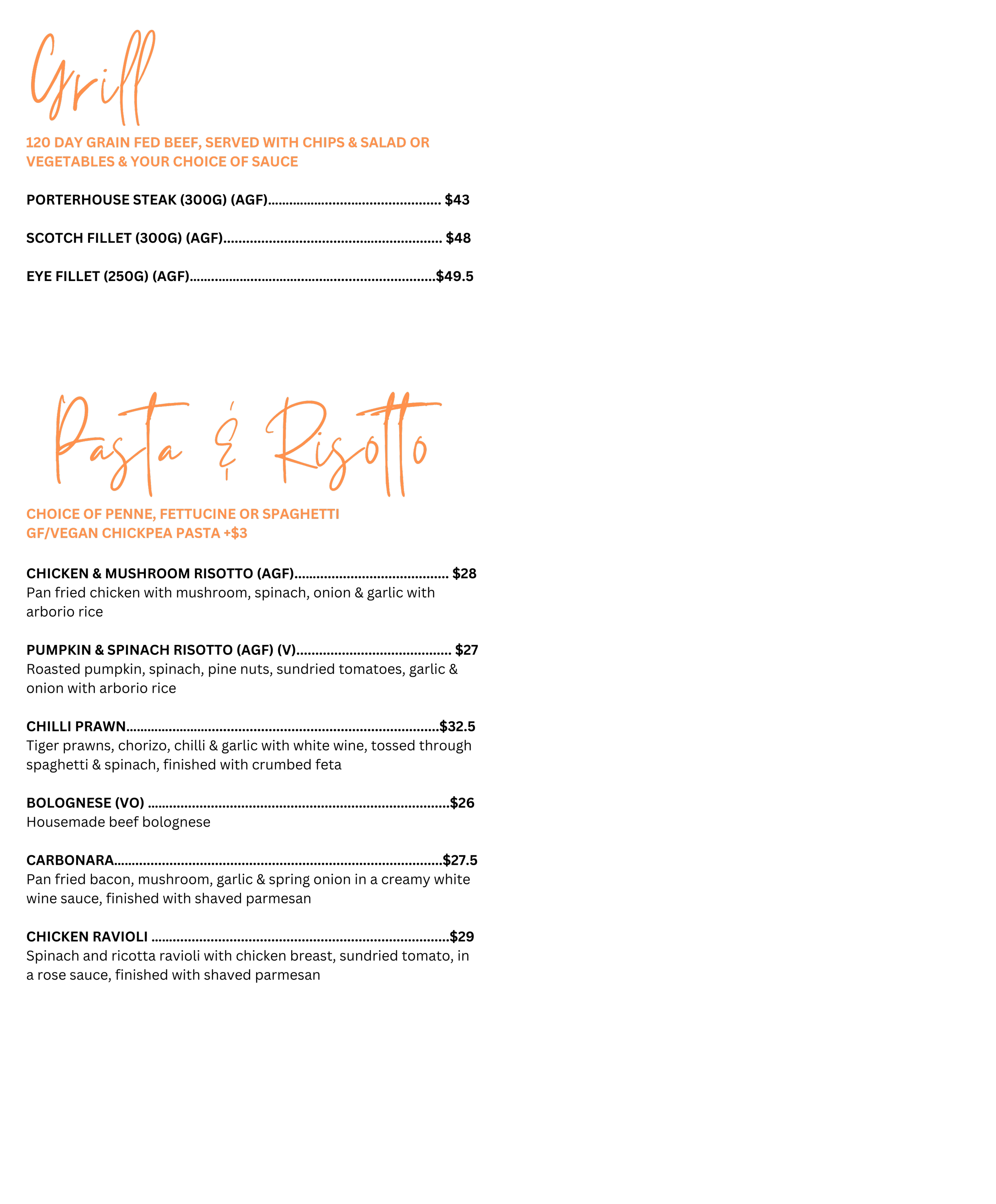 Menu — Courthouse Hotel