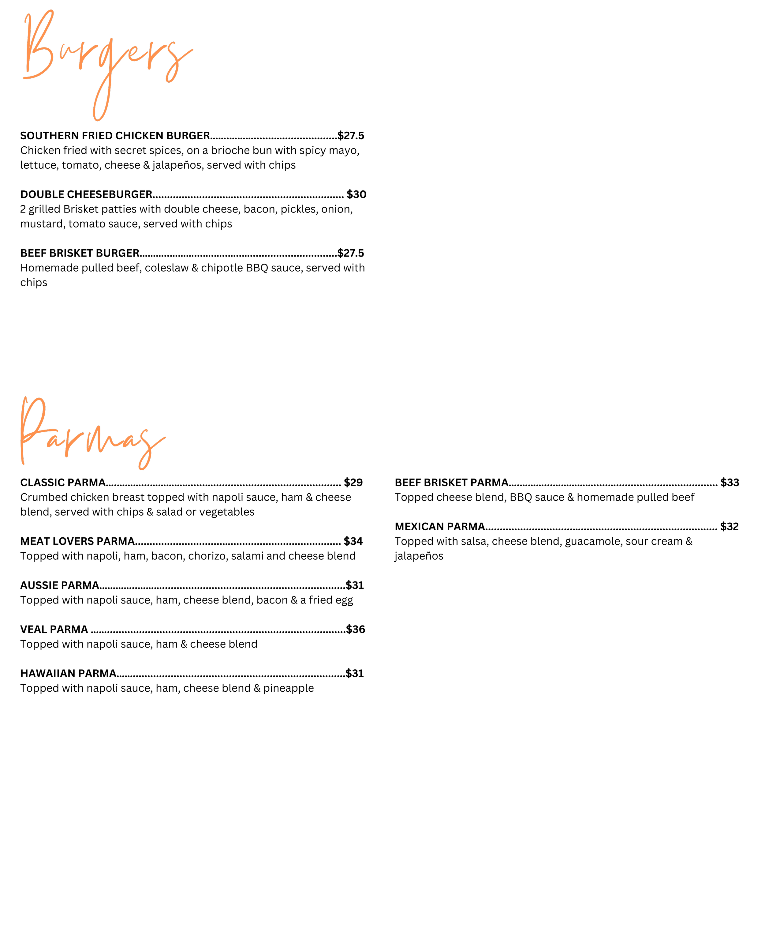 Menu — Courthouse Hotel