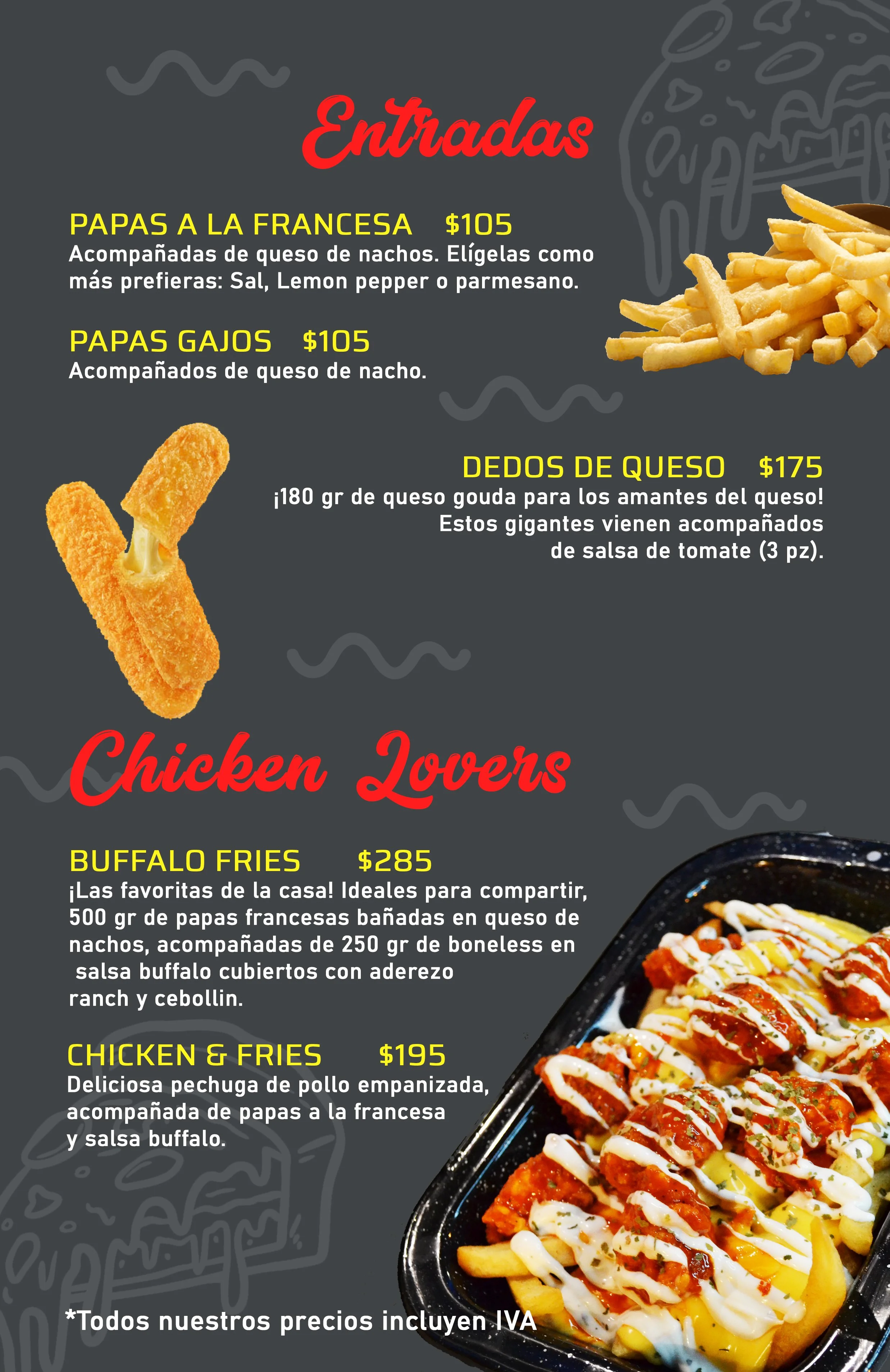 Menú — Chicago Mx