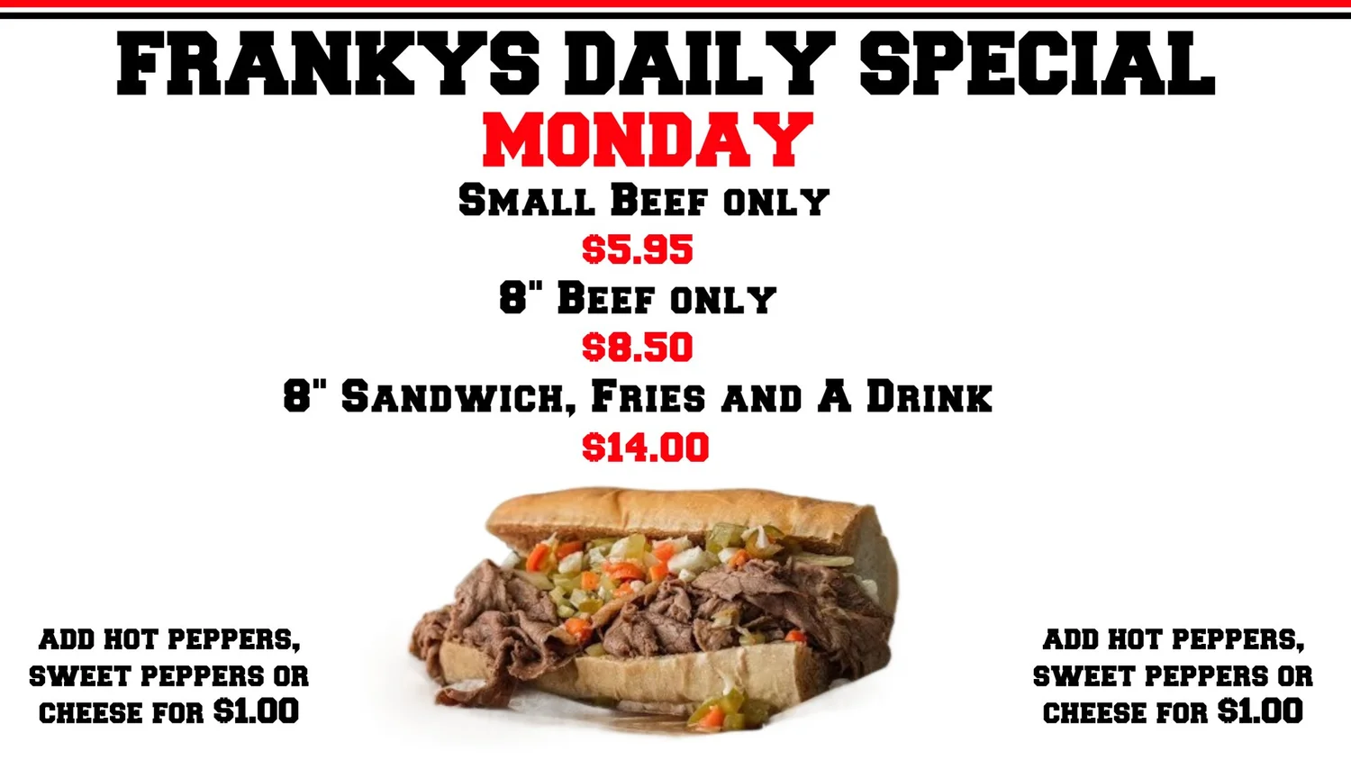 Menu — Franky's Redhots