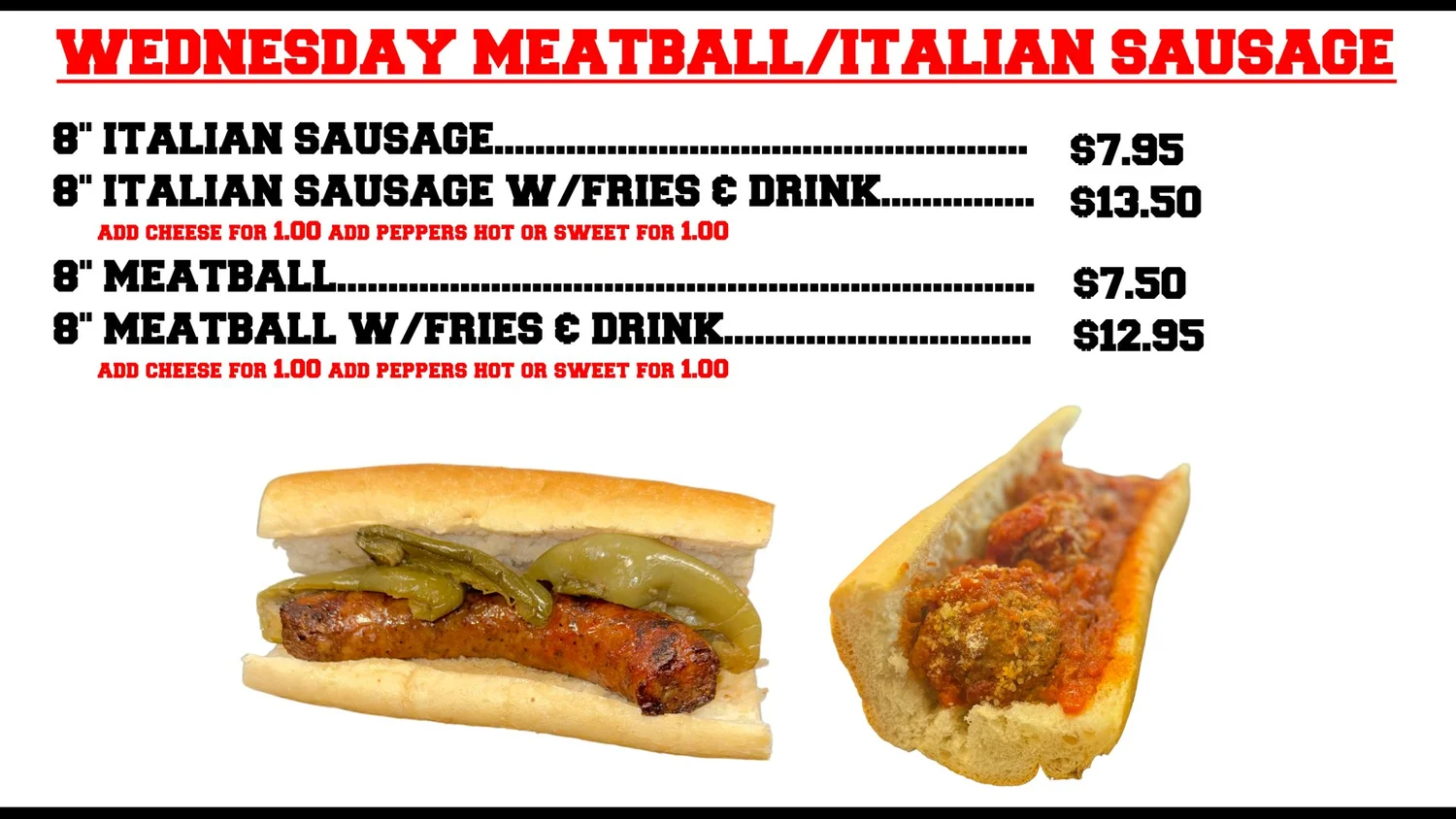 Menu — Franky's Redhots