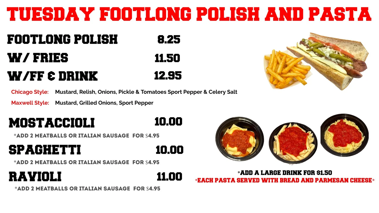St. Charles Menu — Franky's Redhots