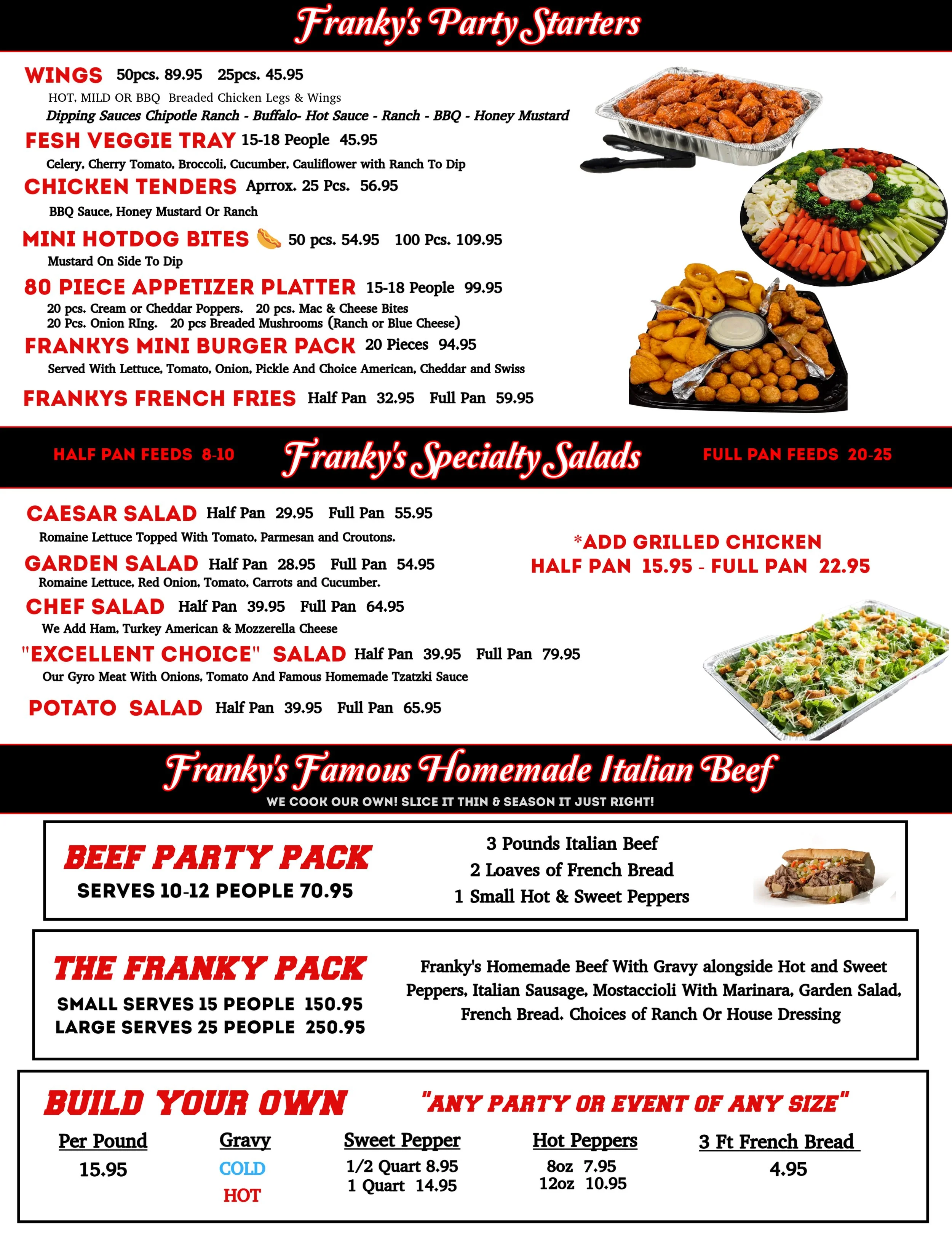 Catering Menu — Franky's Redhots