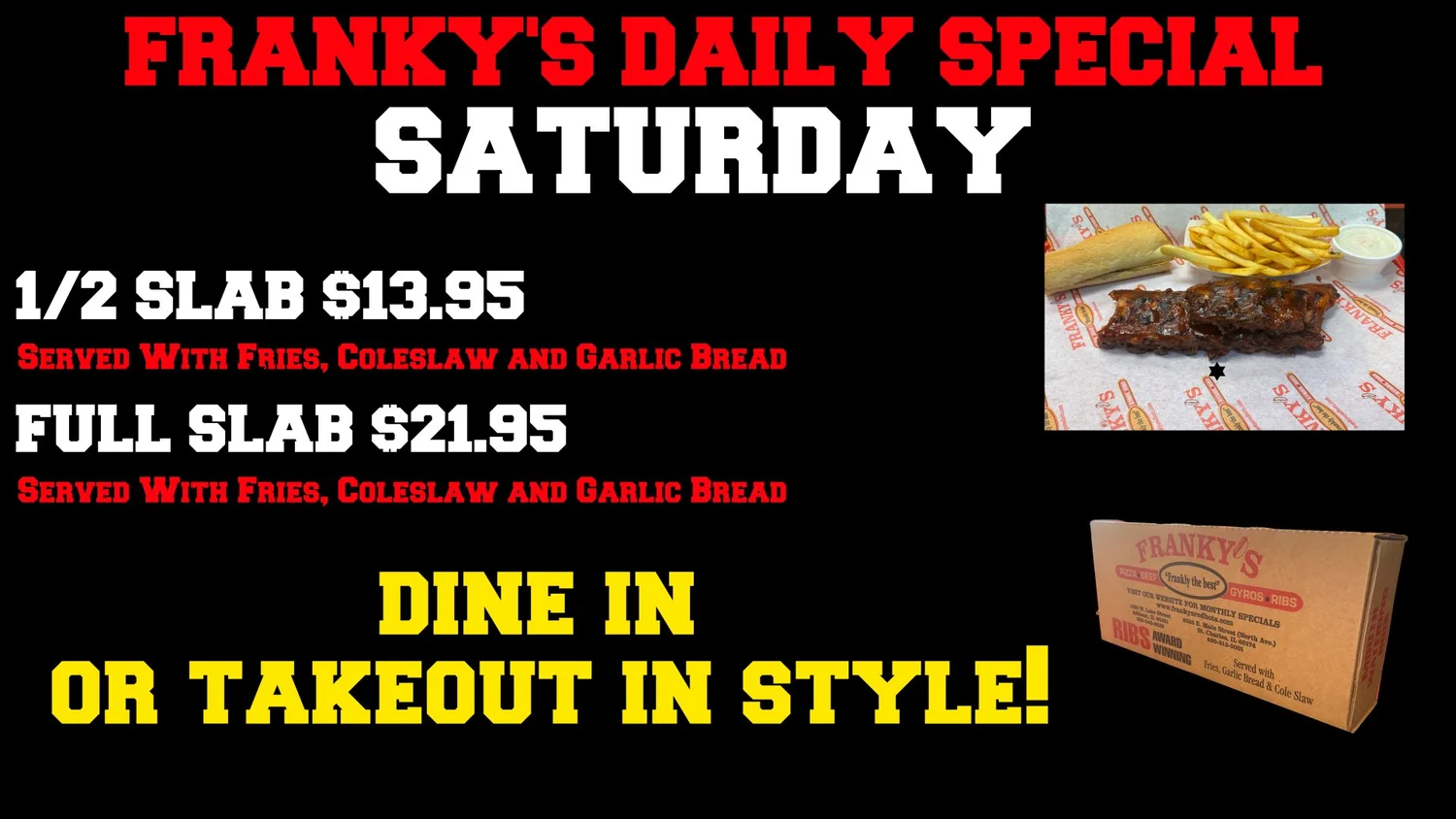 St. Charles Menu — Franky's Redhots