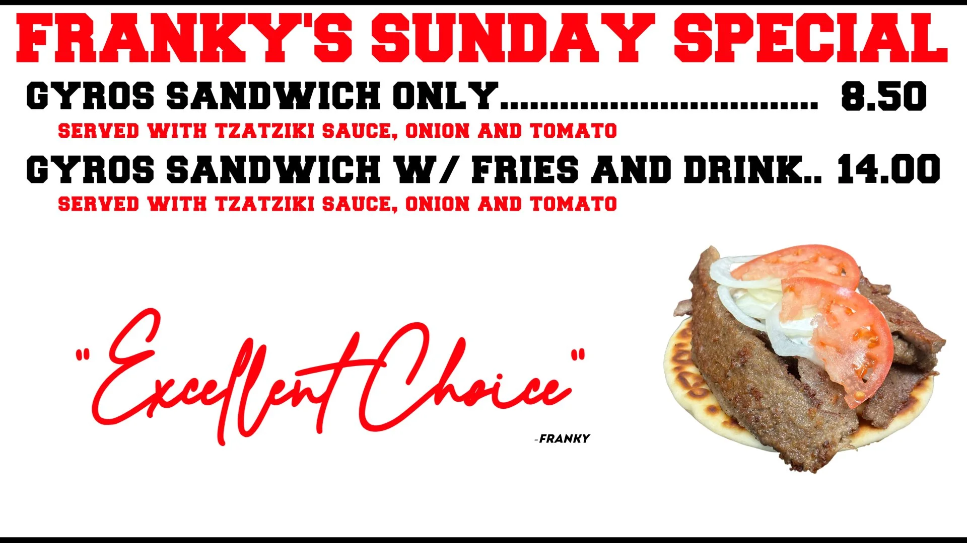 St. Charles Menu — Franky's Redhots