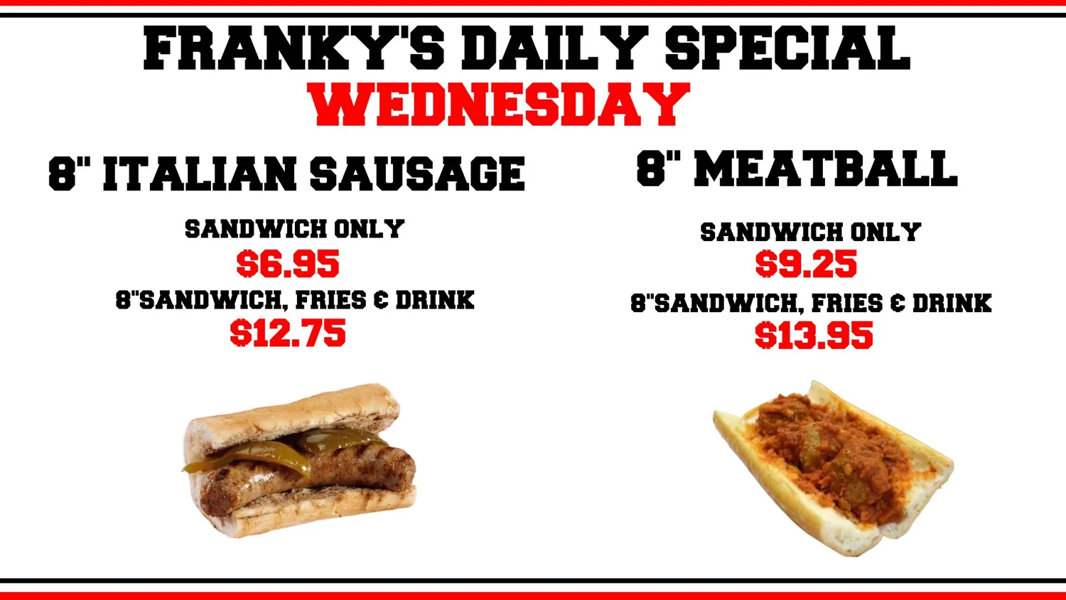 St. Charles Menu — Franky's Redhots