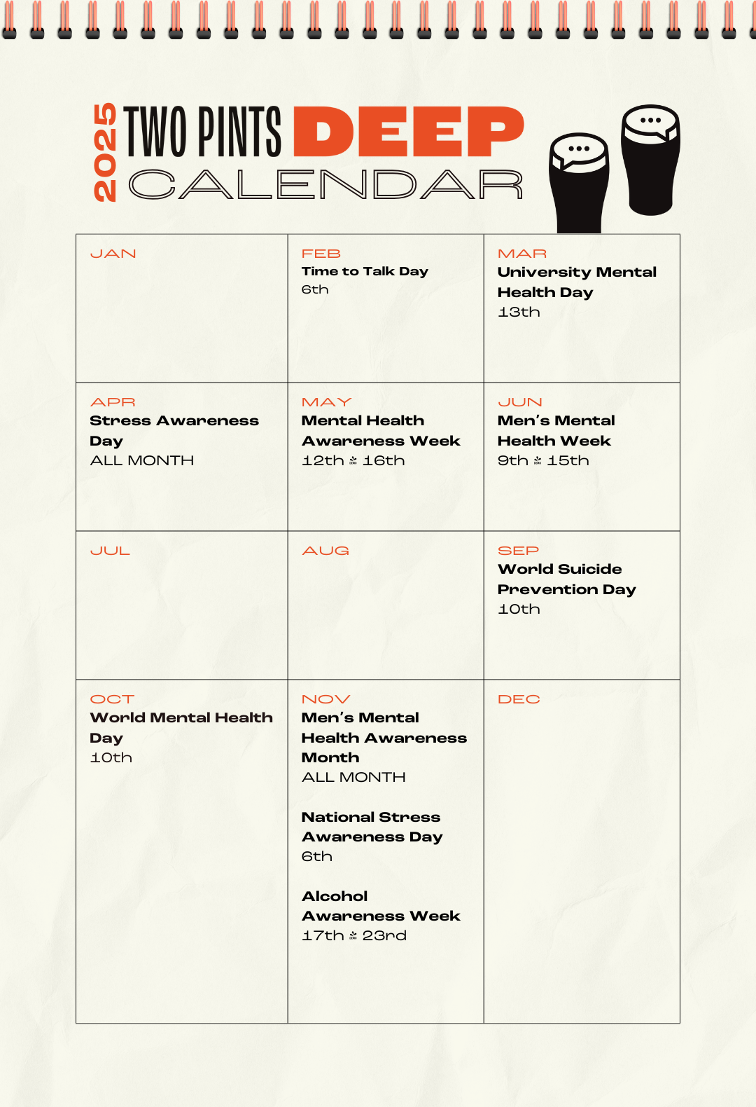 2025 Calendar — Two Pints Deep
