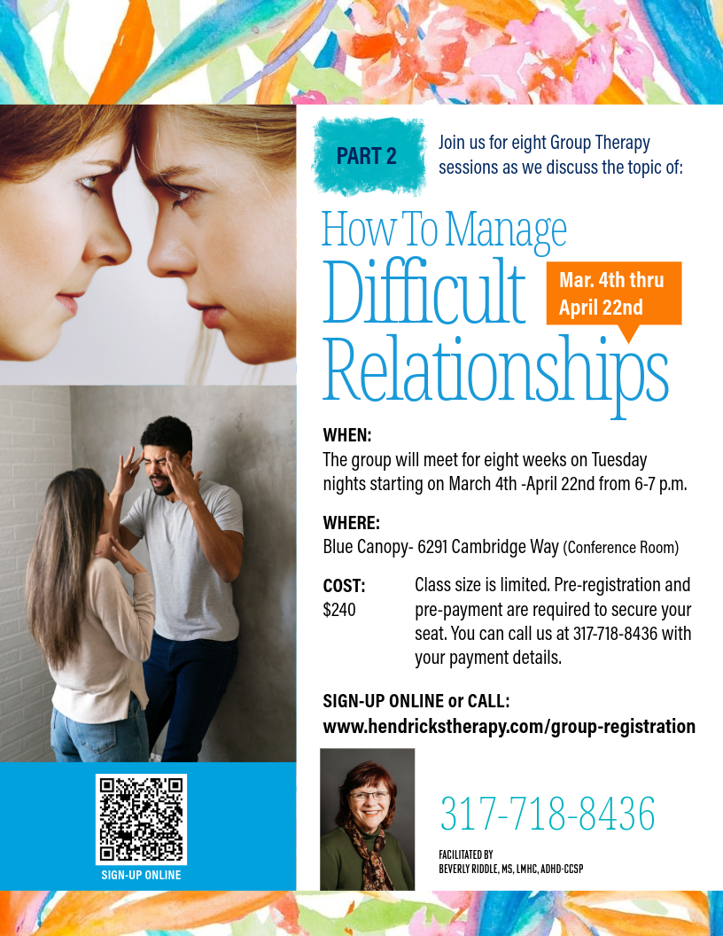 Group Therapy Difficult Relationships — Mental Health Counseling and ...