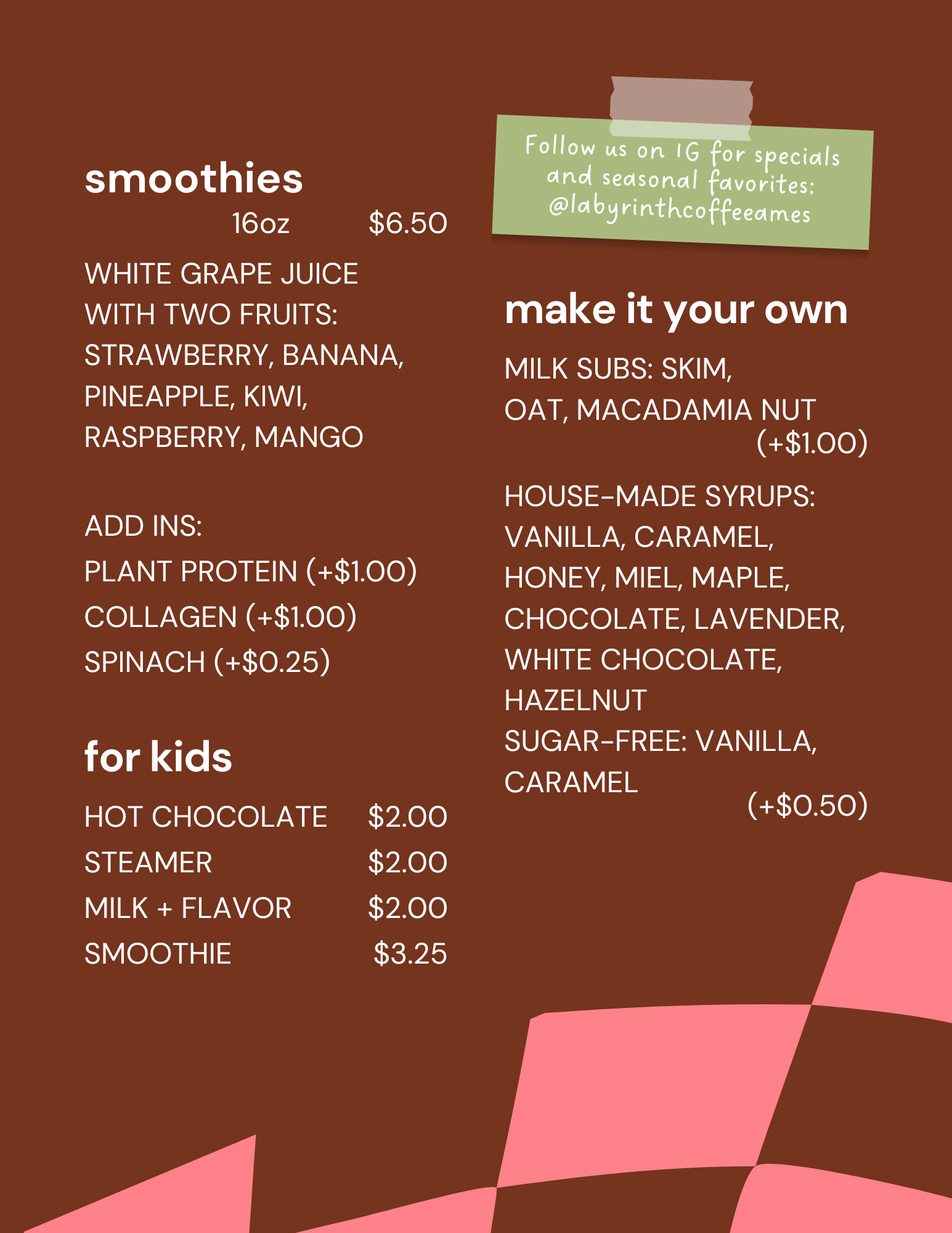 Menu — Labyrinth Coffee