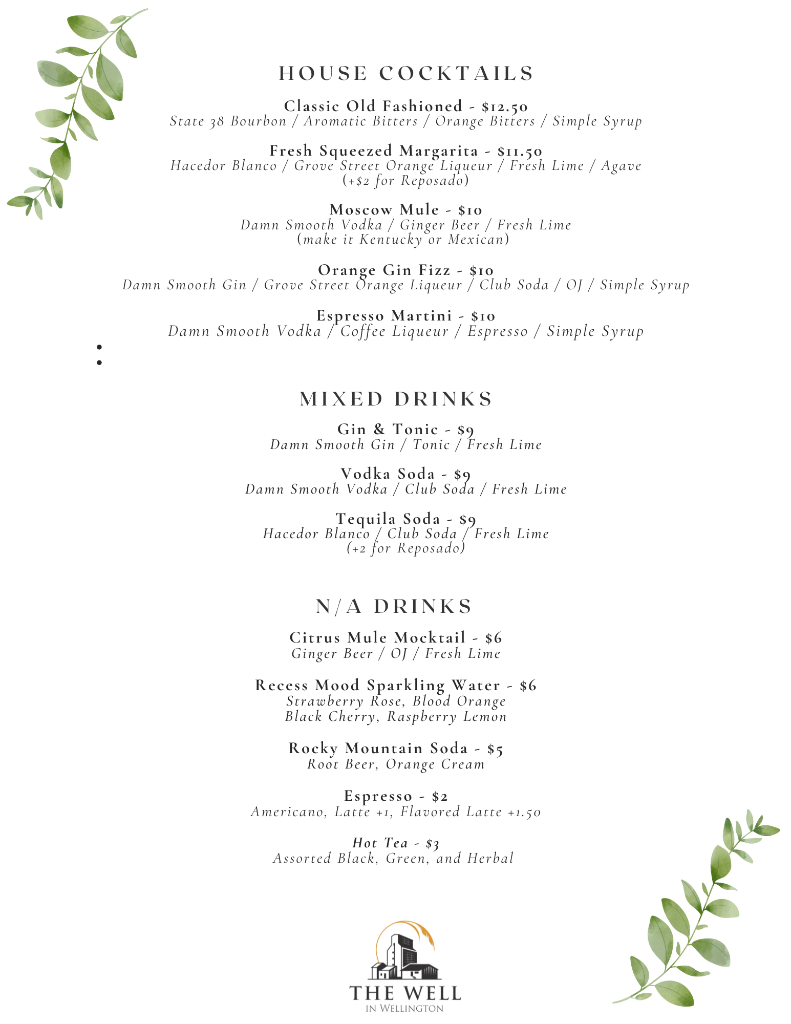 Gluten-Free Beer, Food & Local Spirits — The Well In Wellington