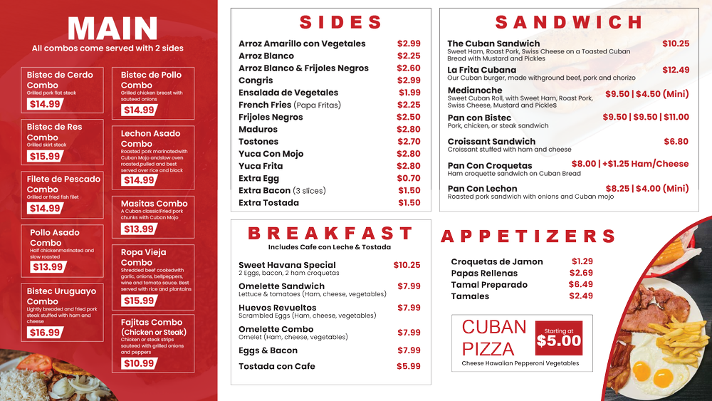 Menu — Sweet Havana - Louisville's Cuban Bakery & Cafe