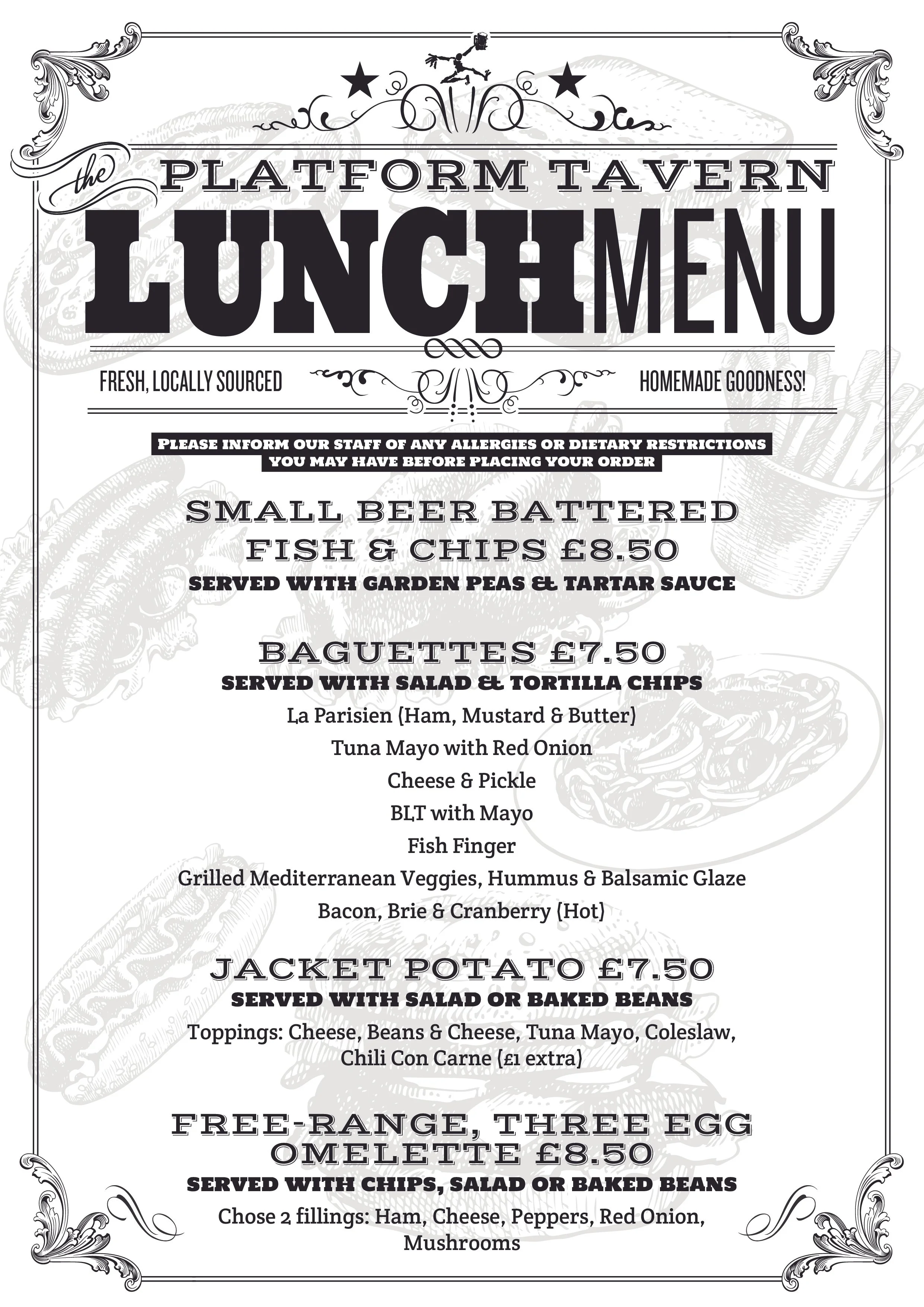 Our Menu — The Platform Tavern