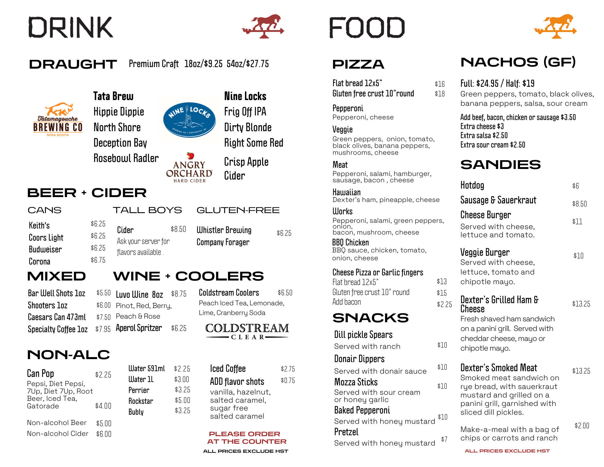 The Barn Menu — Bike Wentworth