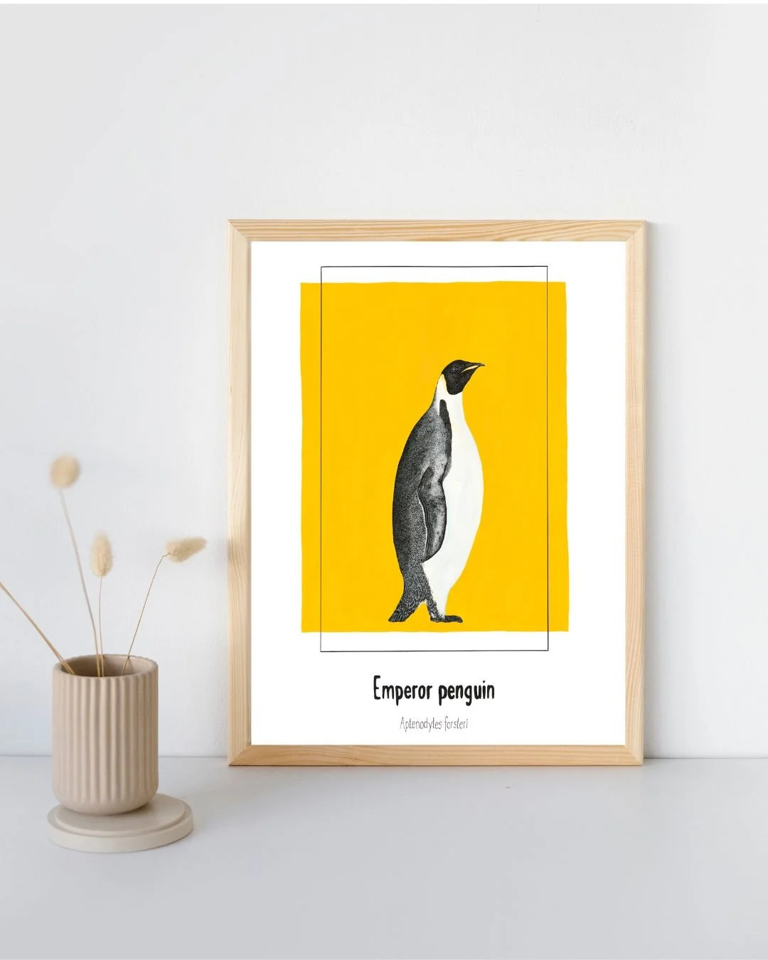 Emperor penguin art print - wildlife artwork — Faunaly Studio