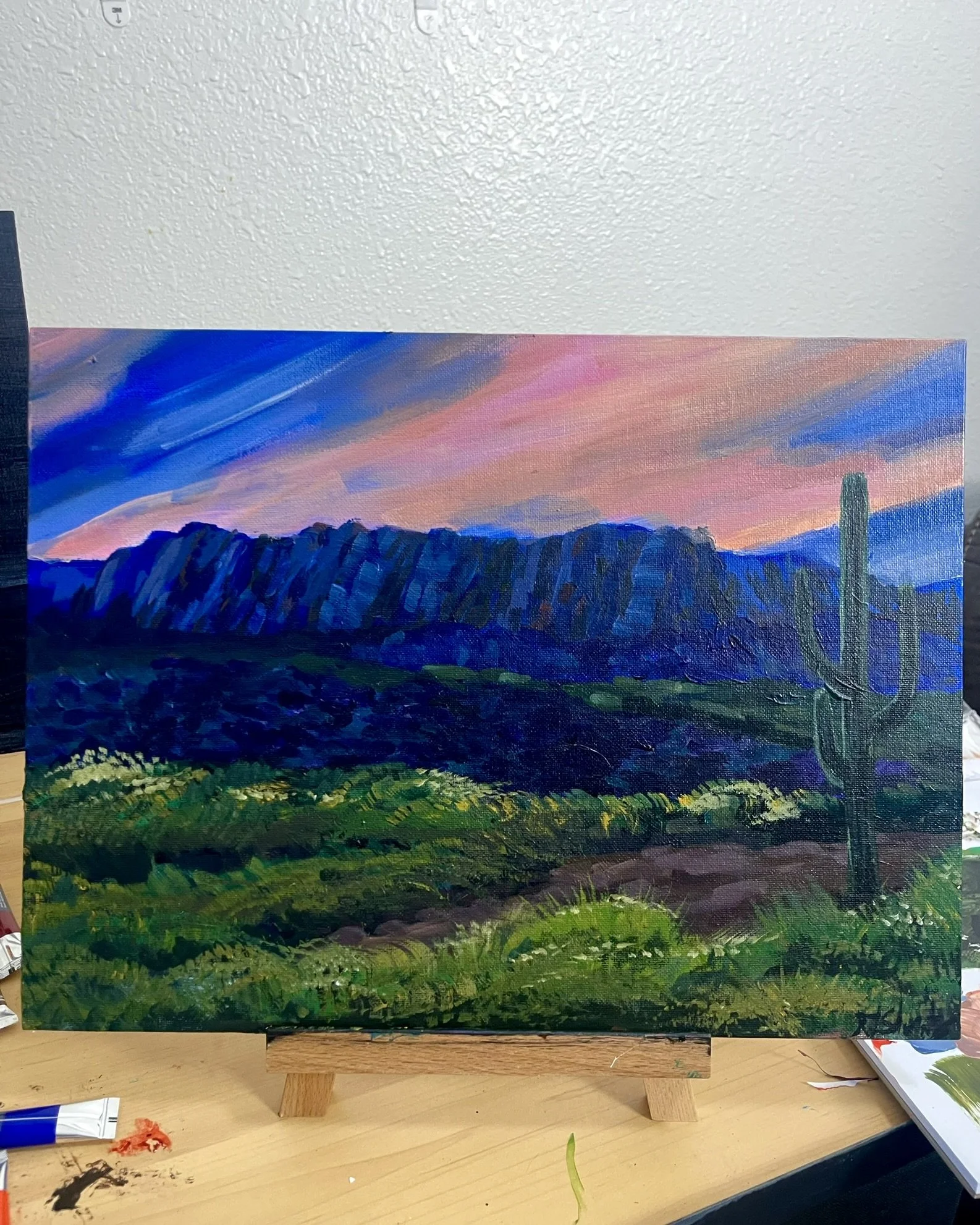 Original Painting Tucson Arizona Rocky Sunset Acrylic Southwest Artist ...
