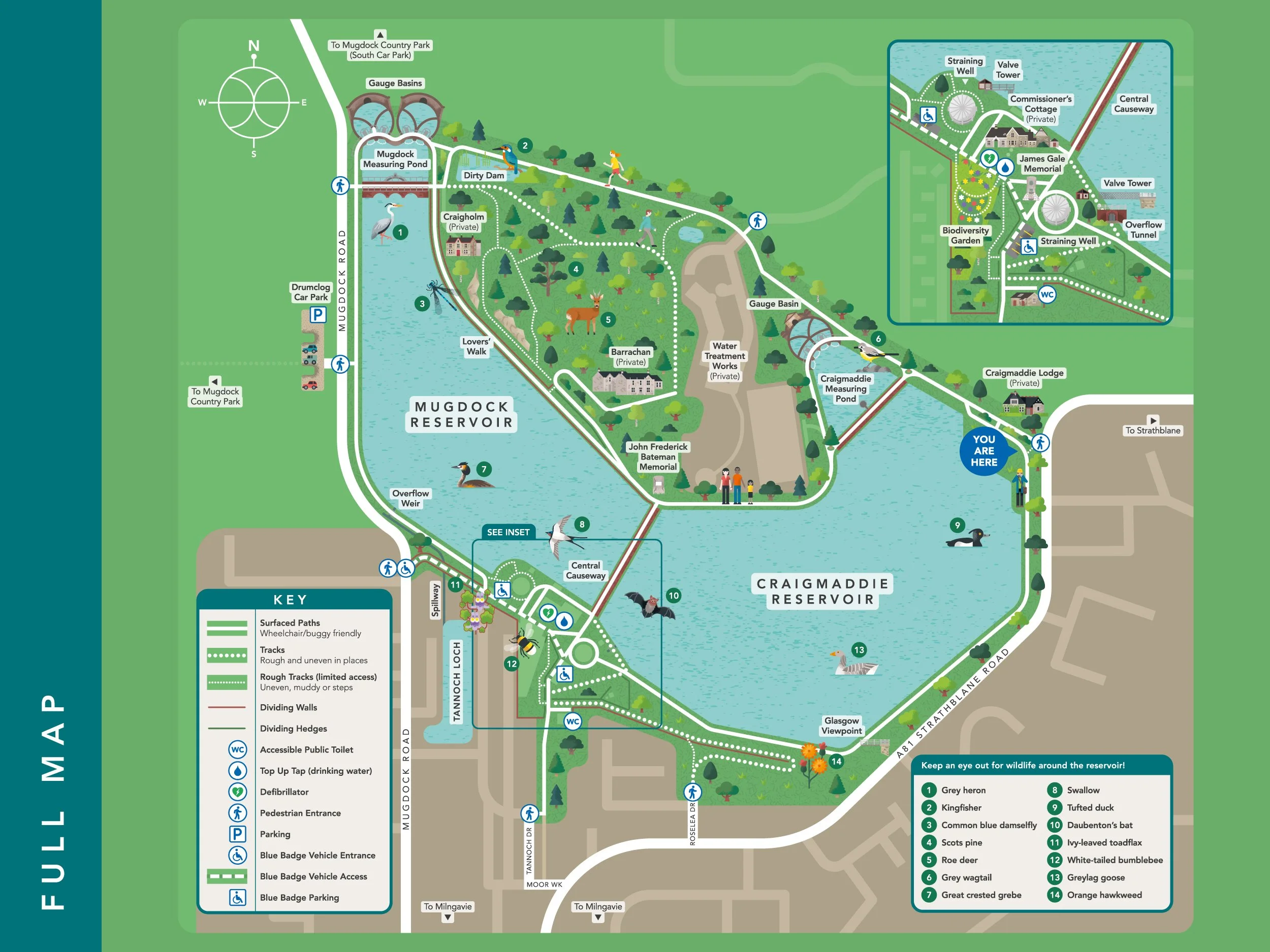 Scottish Water Milngavie Reservoirs Illustrated Map | Tom Holmes ...