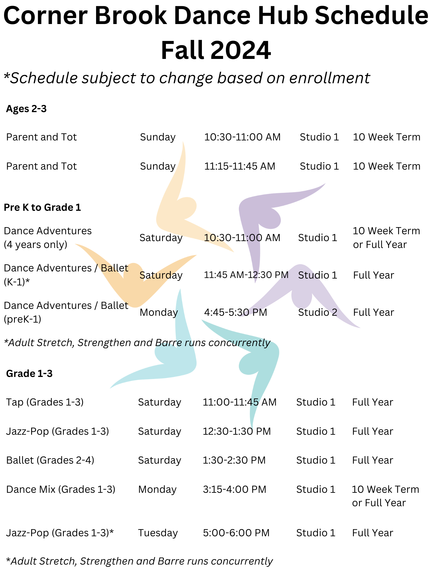 Schedule — Corner Brook Dance Hub