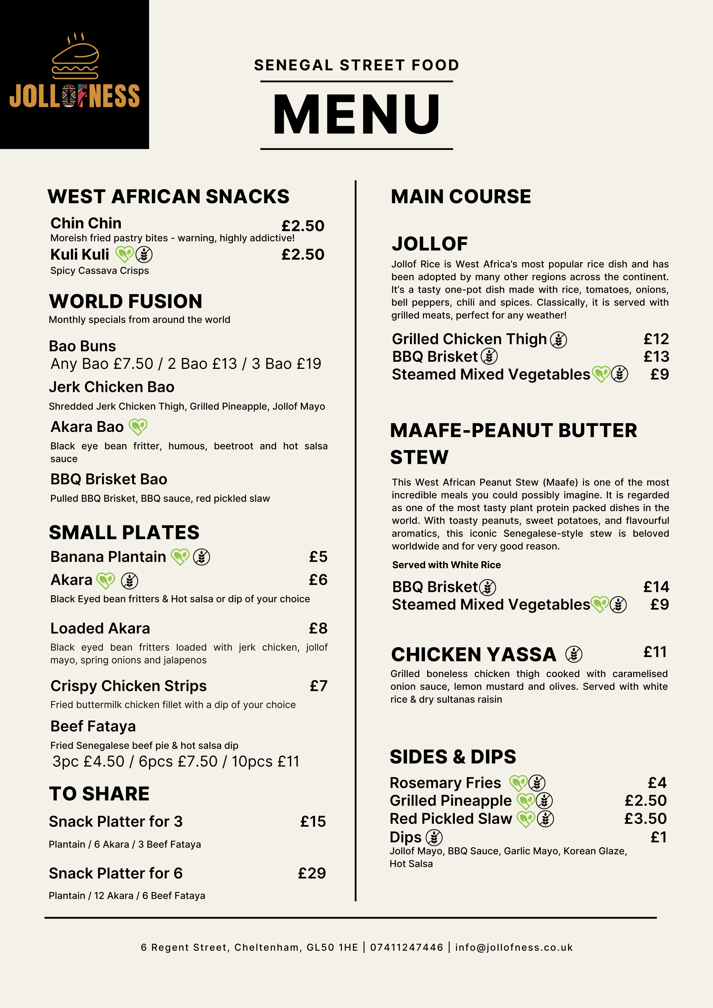 Menu — JOLLOFNESS - A TASTE OF SENEGAL