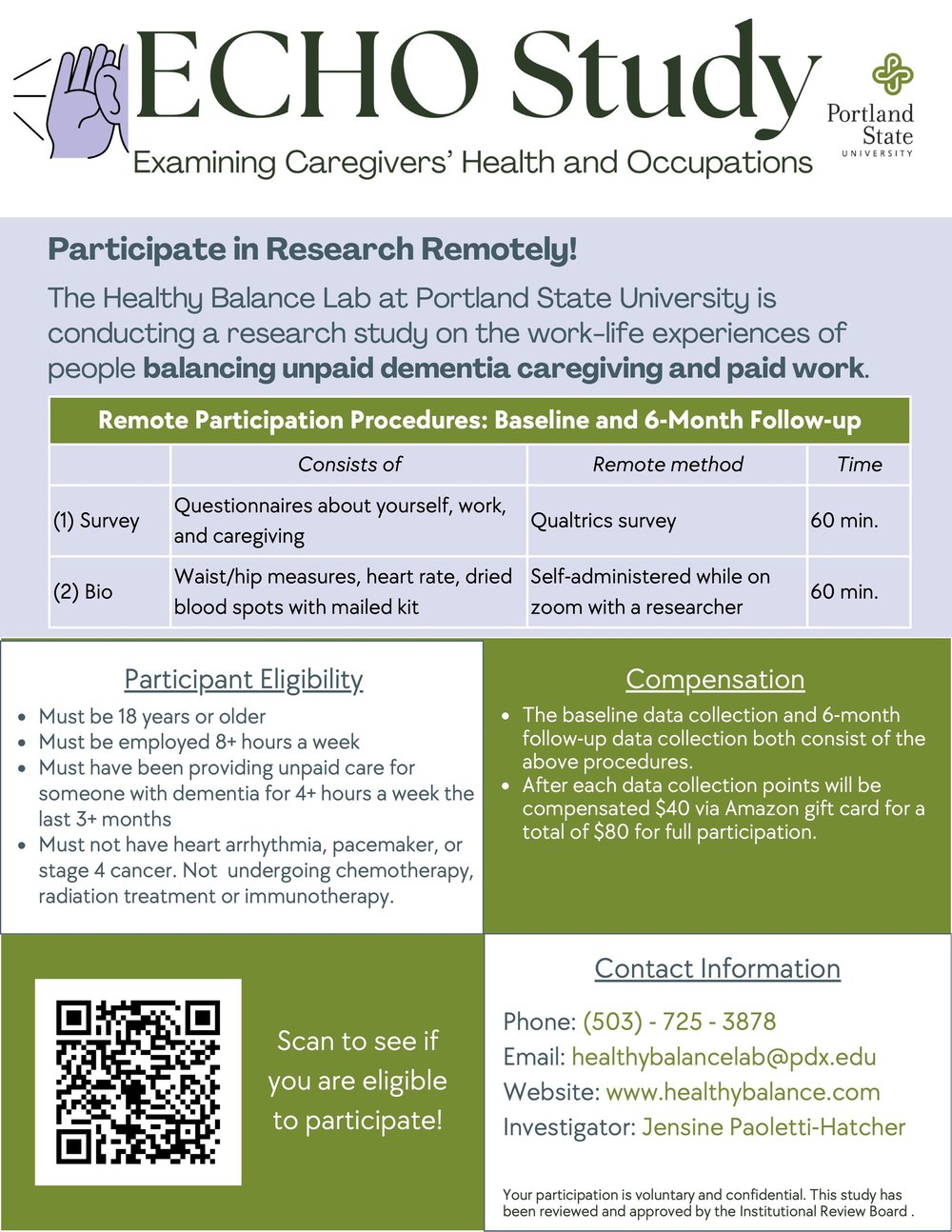 ECHO Study Participation — Healthy Balance Lab