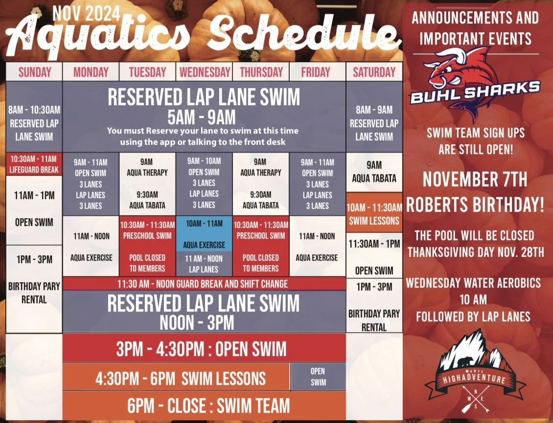 Schedules — The Buhl Club