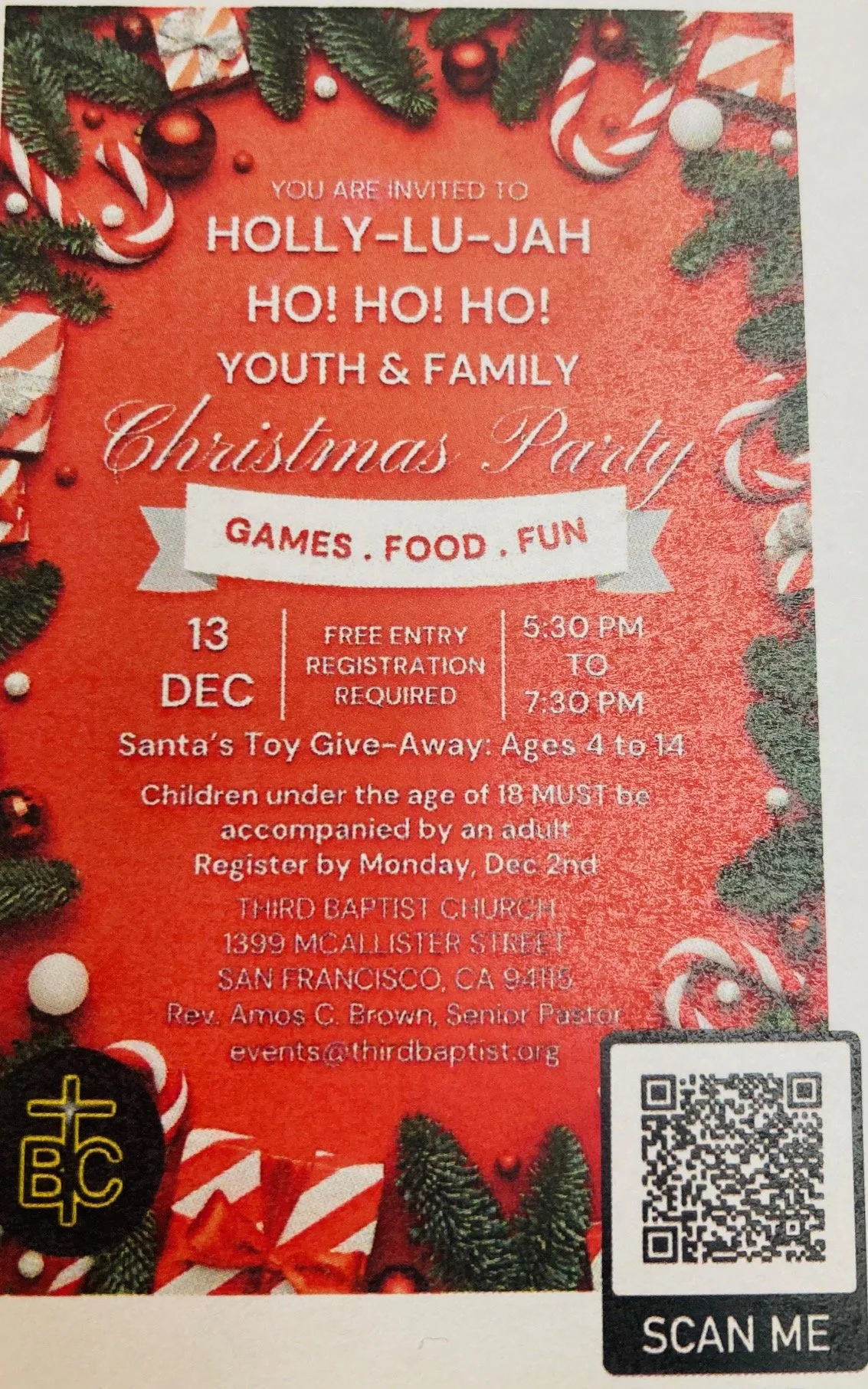 Holly-Lu-Jah Ho! Ho! Ho! Christmas Party –– Register by Monday ...