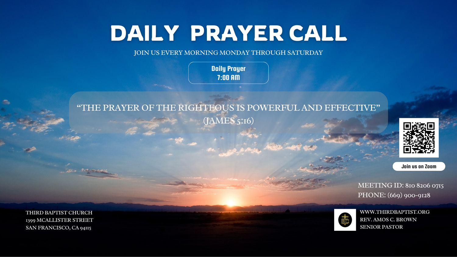 Daily Prayer Call — Third Baptist Church of San Francisco