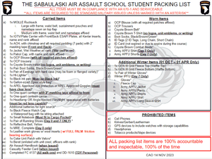 Army Air Assault Packing List — Juan Above The Rest