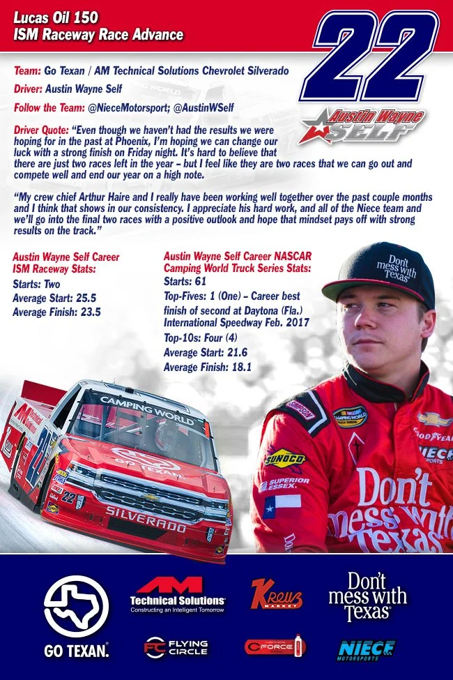 Austin Wayne Self - Lucas Oil 150 Race Advance — Niece Motorsports