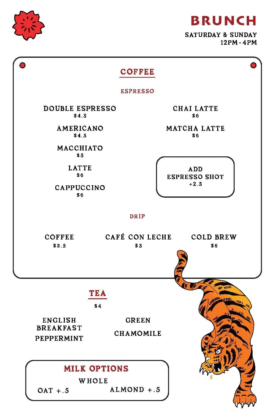 Bushwick Menu — Nowon