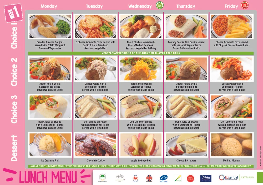 Lunch Menu — Barnston Primary School