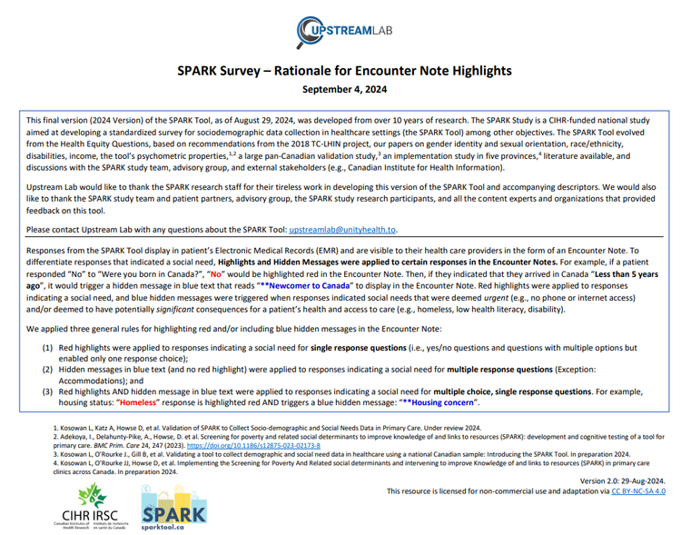SPARK Tool Materials and Resources — Deep End Canada