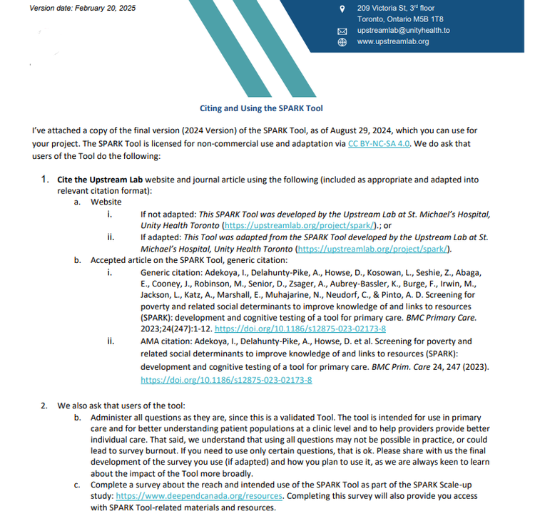 SPARK Tool Materials and Resources — Deep End Canada
