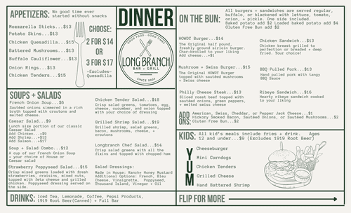 MENUS — LONGBRANCH BAR + GRILL