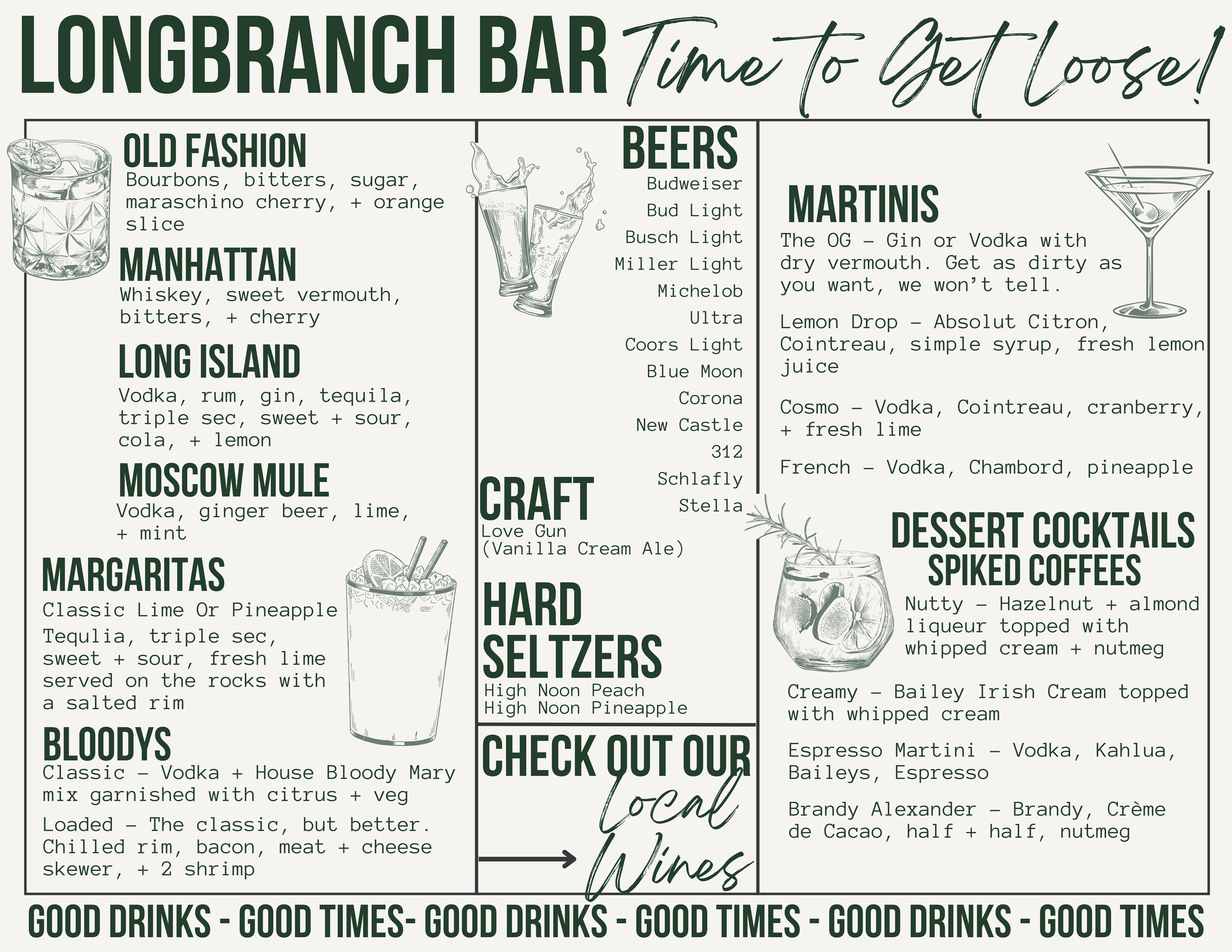 DRINKS — LONGBRANCH BAR + GRILL