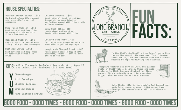MENUS — LONGBRANCH BAR + GRILL