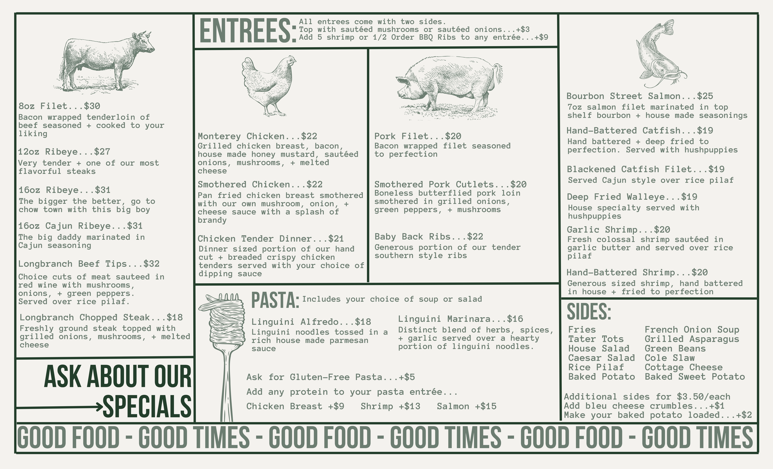 MENUS — LONGBRANCH BAR + GRILL