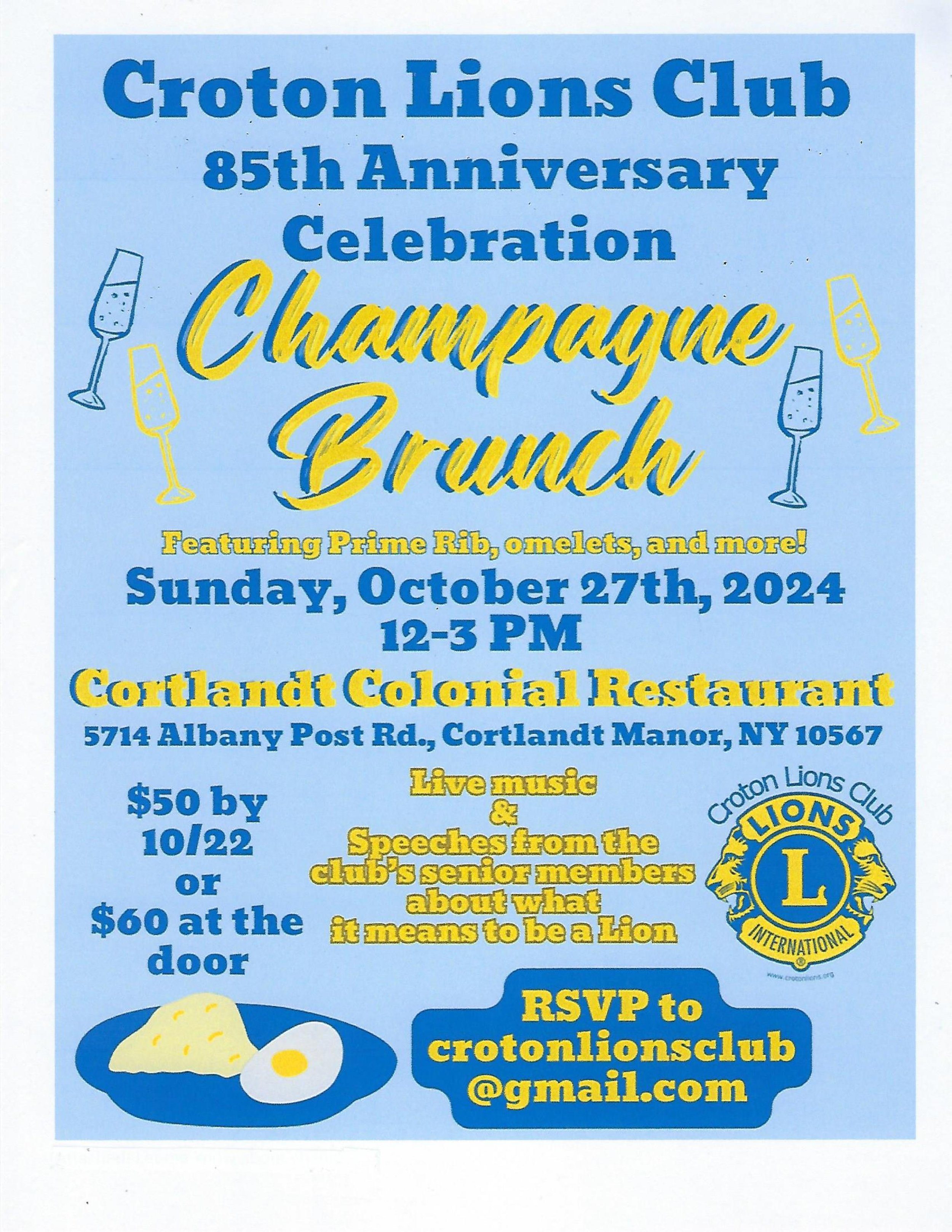Croton Lions 85th Anniversary Brunch — Croton Lions Club