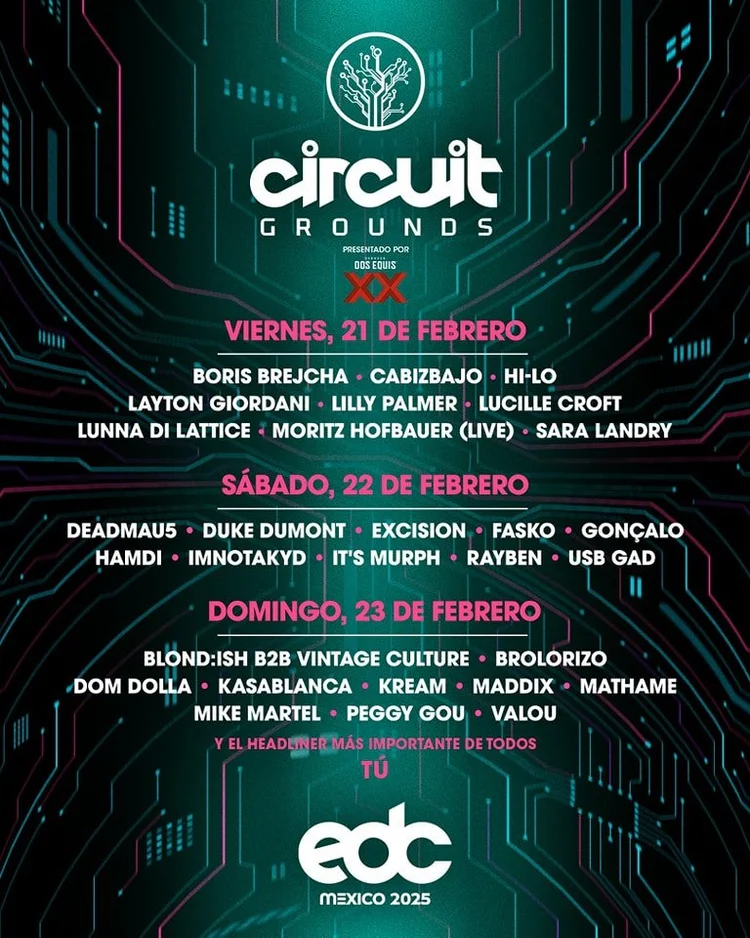 Conoce el line up por día de cada escenario de EDC México 2025 — Festivales y música electrónica