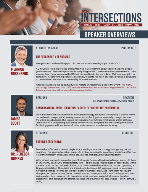 Speaker Overview — Intersections