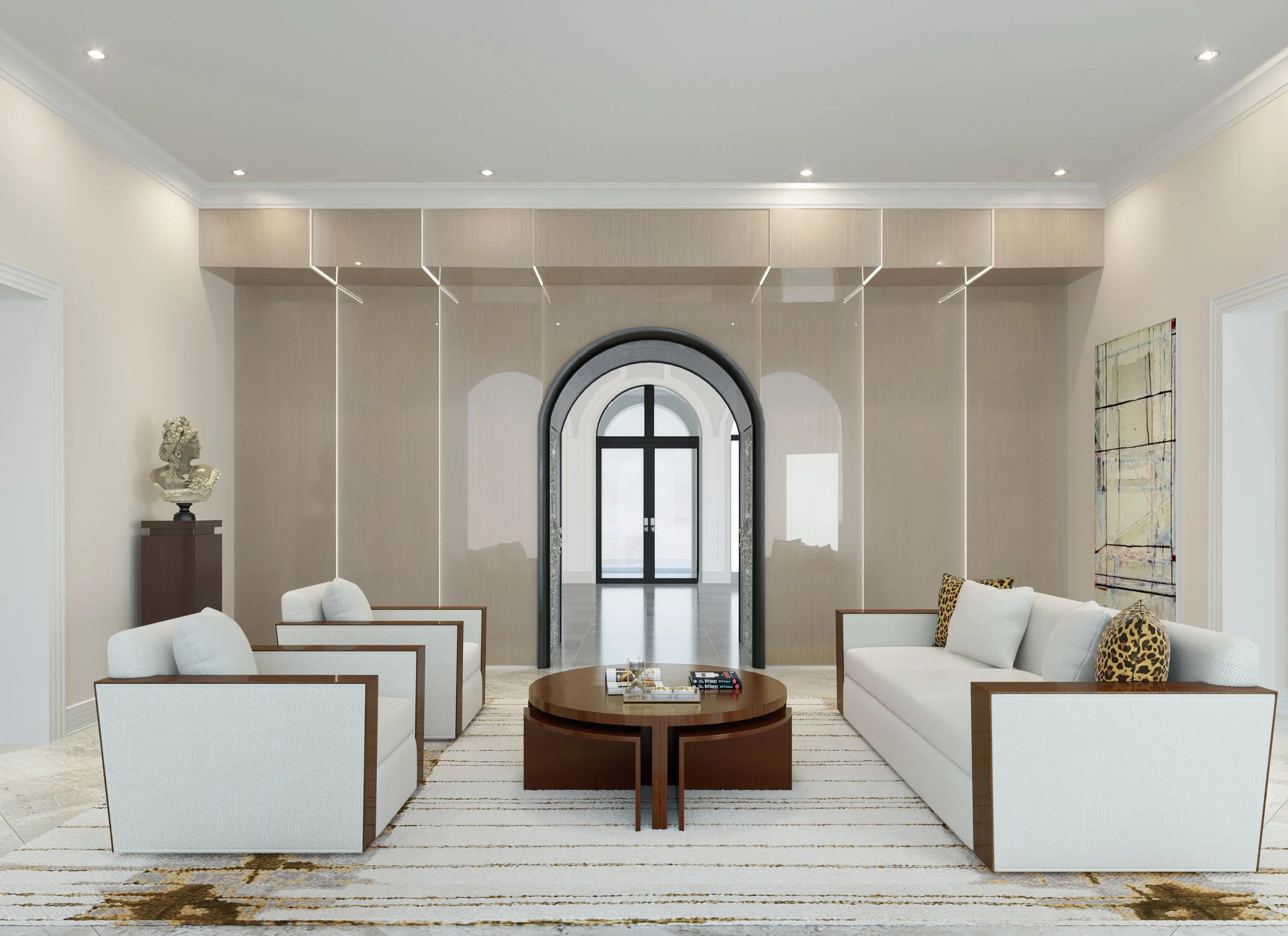 Pinecrest Art Deco: Custom Lacquered Wood Paneling and Dramatic ...