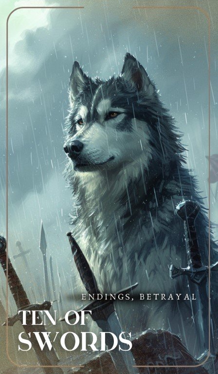 Ten of Swords Tarot Card Meaning for Pets | Guide to Transitions ...