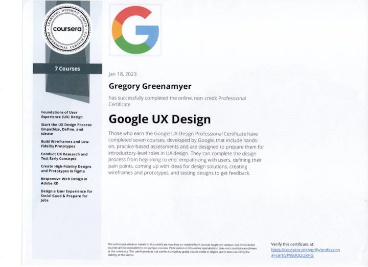 plan B marketing - Google UX Design Certificate