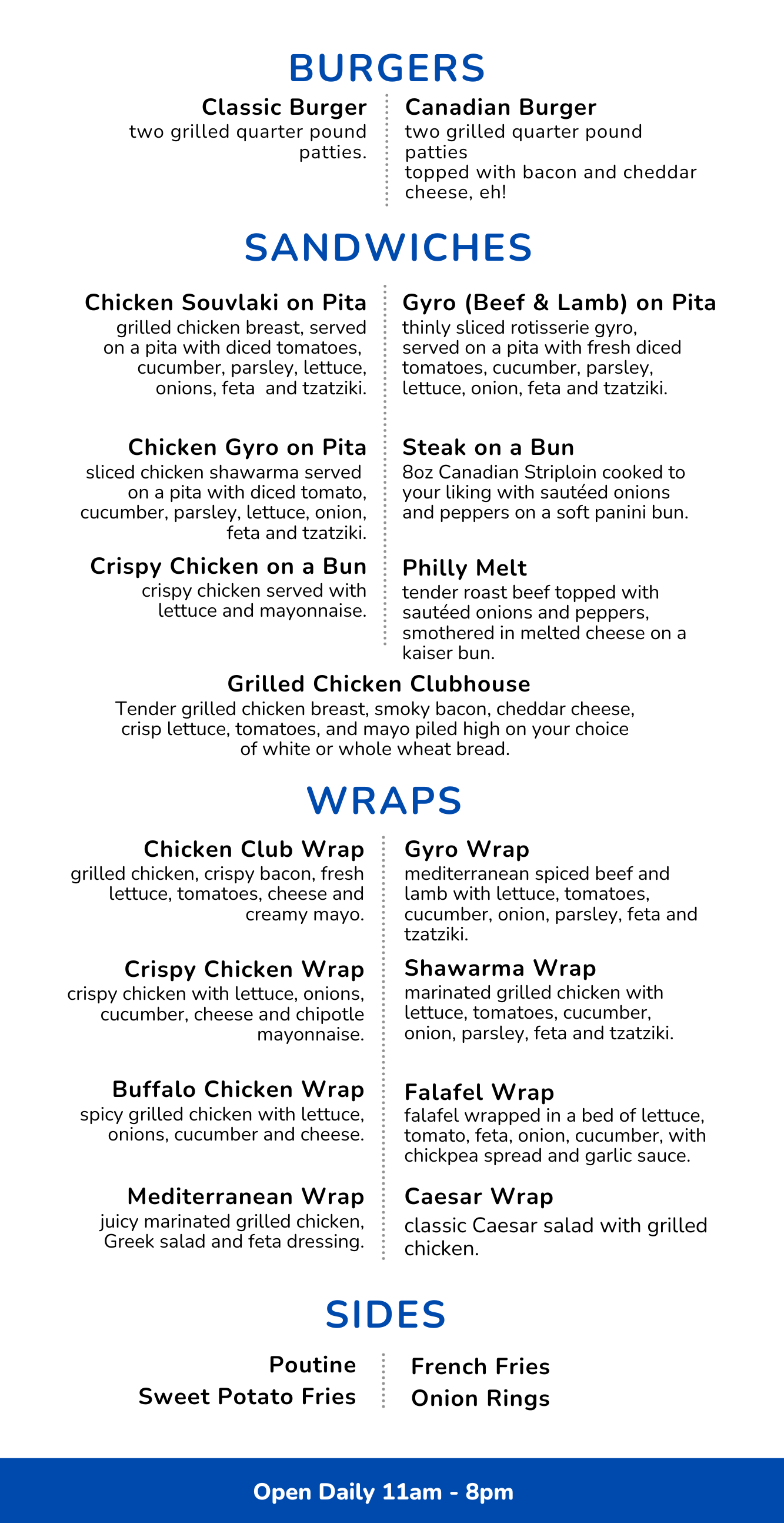 Menu — The Bunkhouse