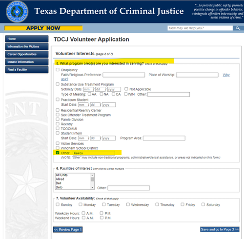 TDCJ Training | Join TDCJ Volunteer Efforts — Kairos Goree