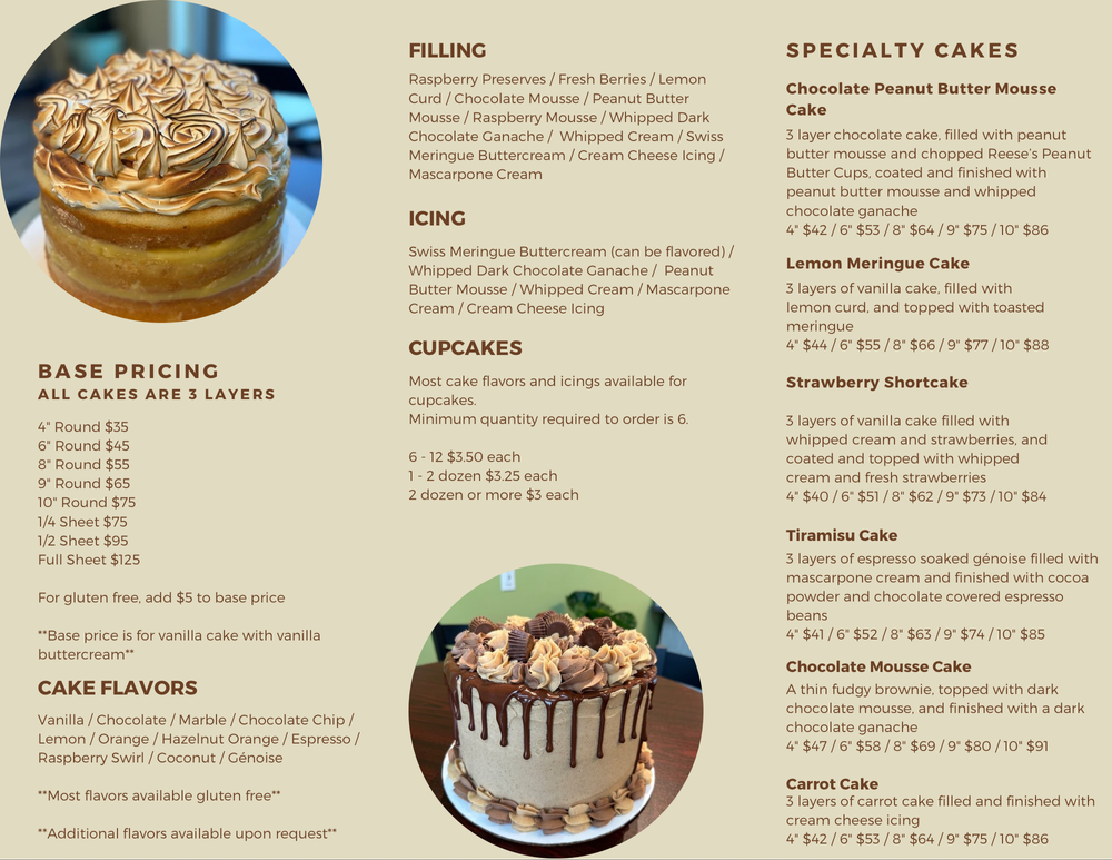 Menu — Sweet Zen Bakery